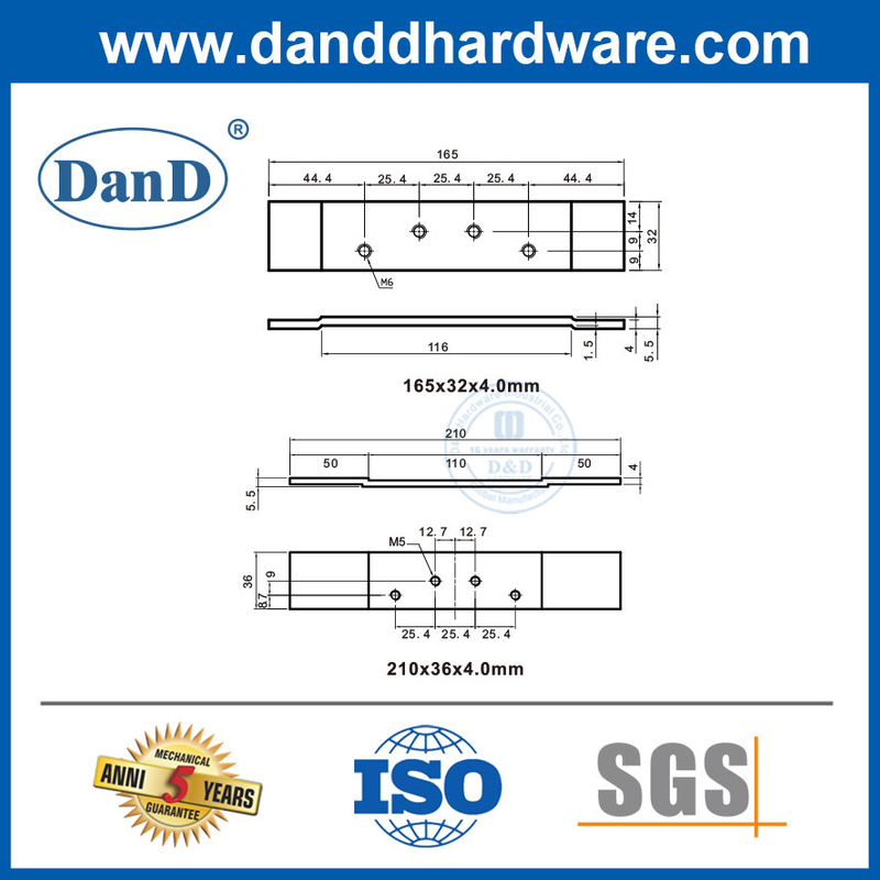 Door Hinge Reinforcement Plate for 4 Inch Hinge Hole Spacing-DDHR003 ...