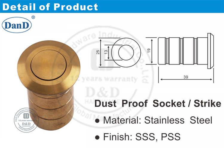 Stainless Steel Satin Brass Dust Proof Socket for Steel Door-DDDP002 ...