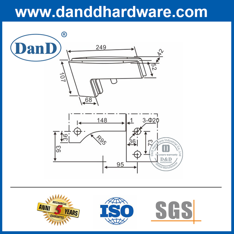 SS304 Corner Patch Fitting for Internal Glass Door-DDPT009 - Buy ...