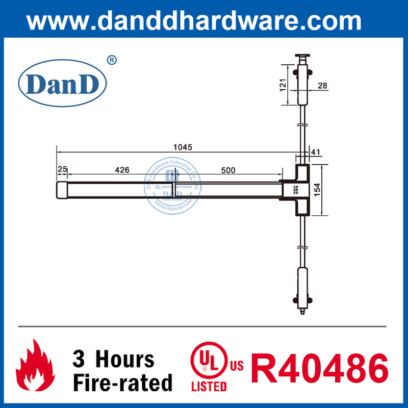 Panic Push Bar Lock Stainless Steel UL Listed R40486 Exit Door Push Bar-DDPD004 - Buy Exit Door ...